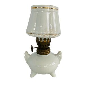 Accents | Charming Oil Lamp Vintage Ceramic Cottagecore Design Roses ...